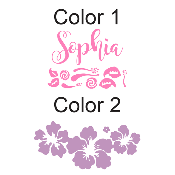 Moana Inspired Three Hibiscus Flowers with Name Kids Wall – Modern ...